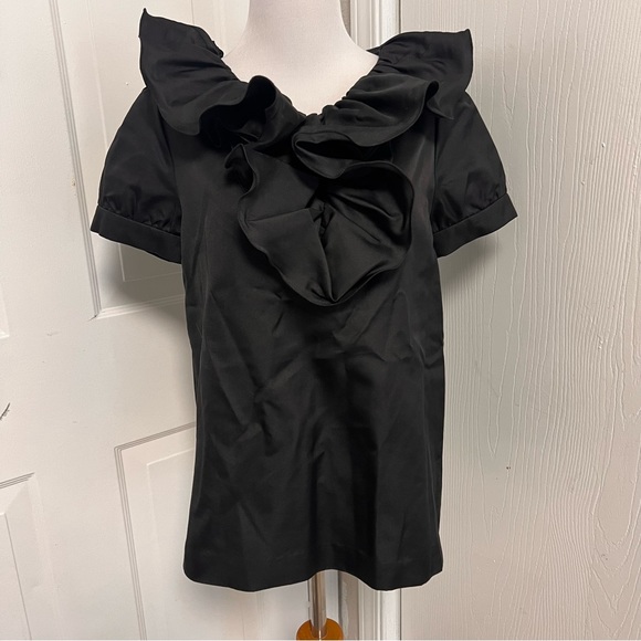 kate spade | Tops | Kate Spade Ruffle Neck Silk Blouse H3 | Poshmark